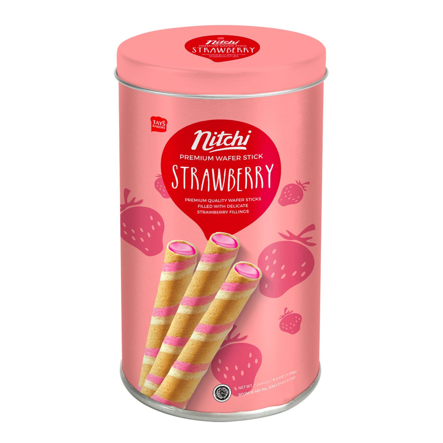 Nitchi Wafer Stick Strawberry - 120g - Tays Bakers