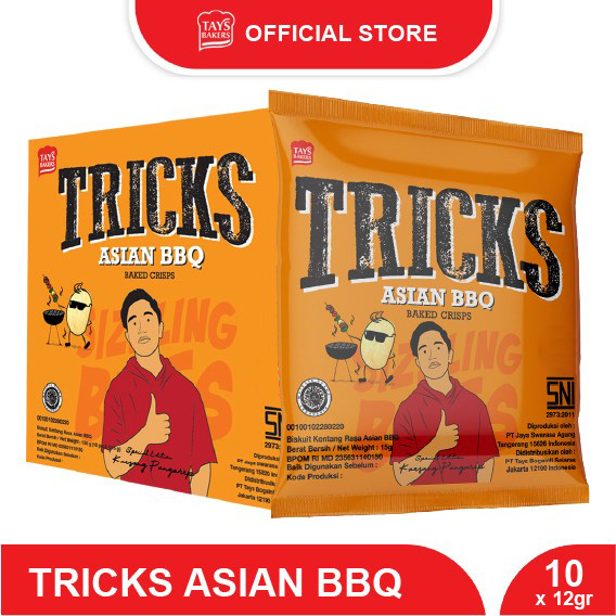 Paket 6 Box Tricks Potato Crisps All Varian - Tays Bakers