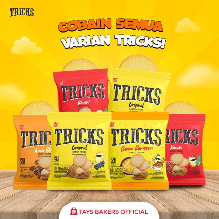 Paket 6 Box Tricks Potato Crisps All Varian - Tays Bakers