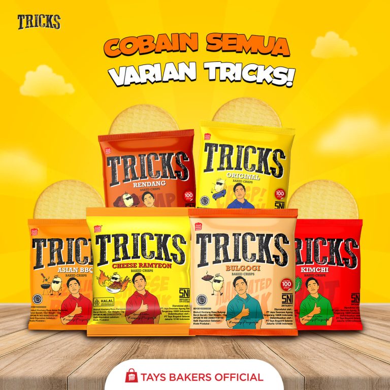 Paket 6 Box Tricks Potato Crisps All Varian - Tays Bakers